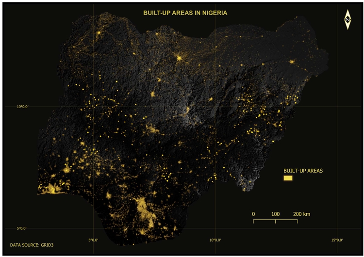 2D Shaded relief map of Africa. | Spatialnode