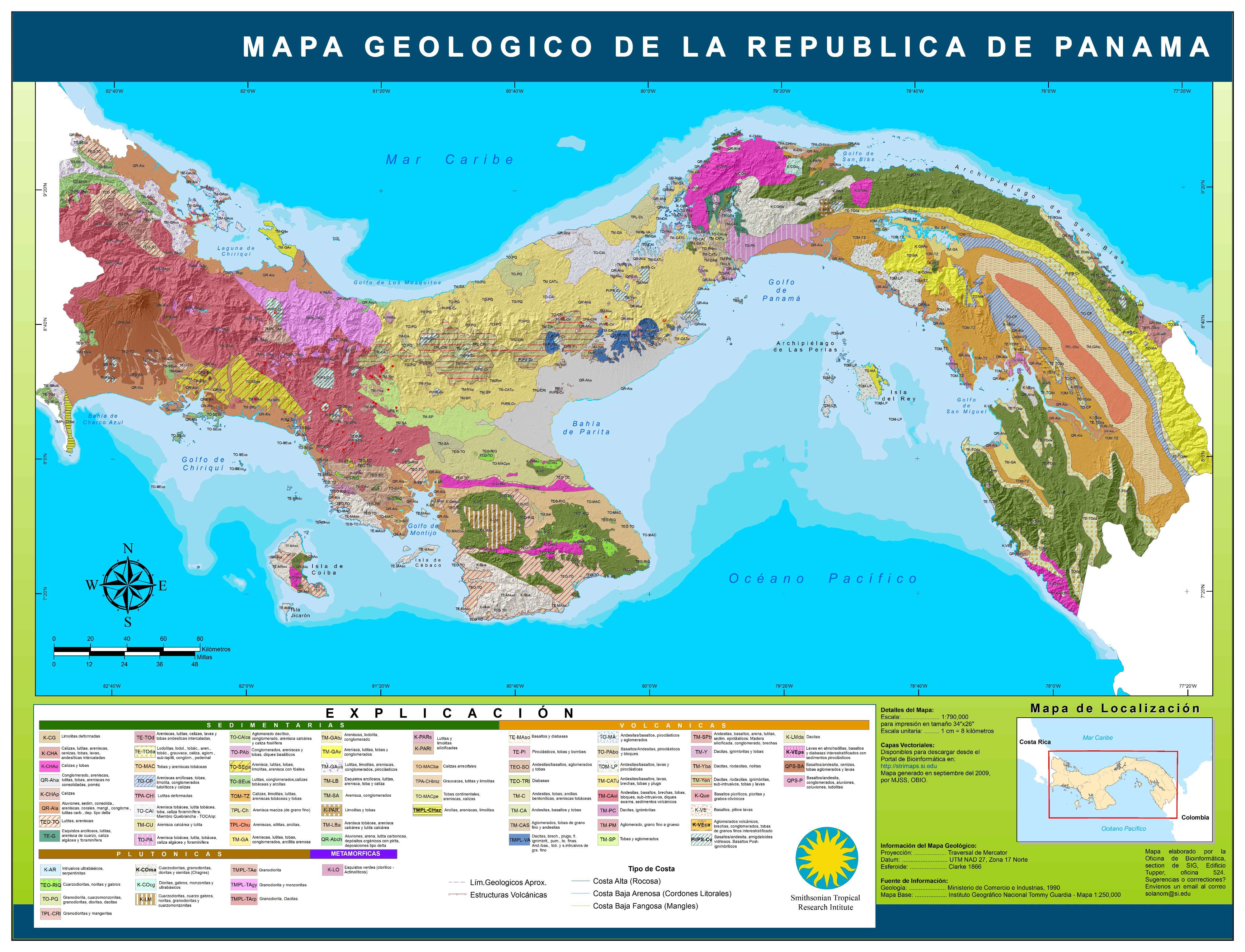 Geologic Map for the Republic of Panama | Spatialnode