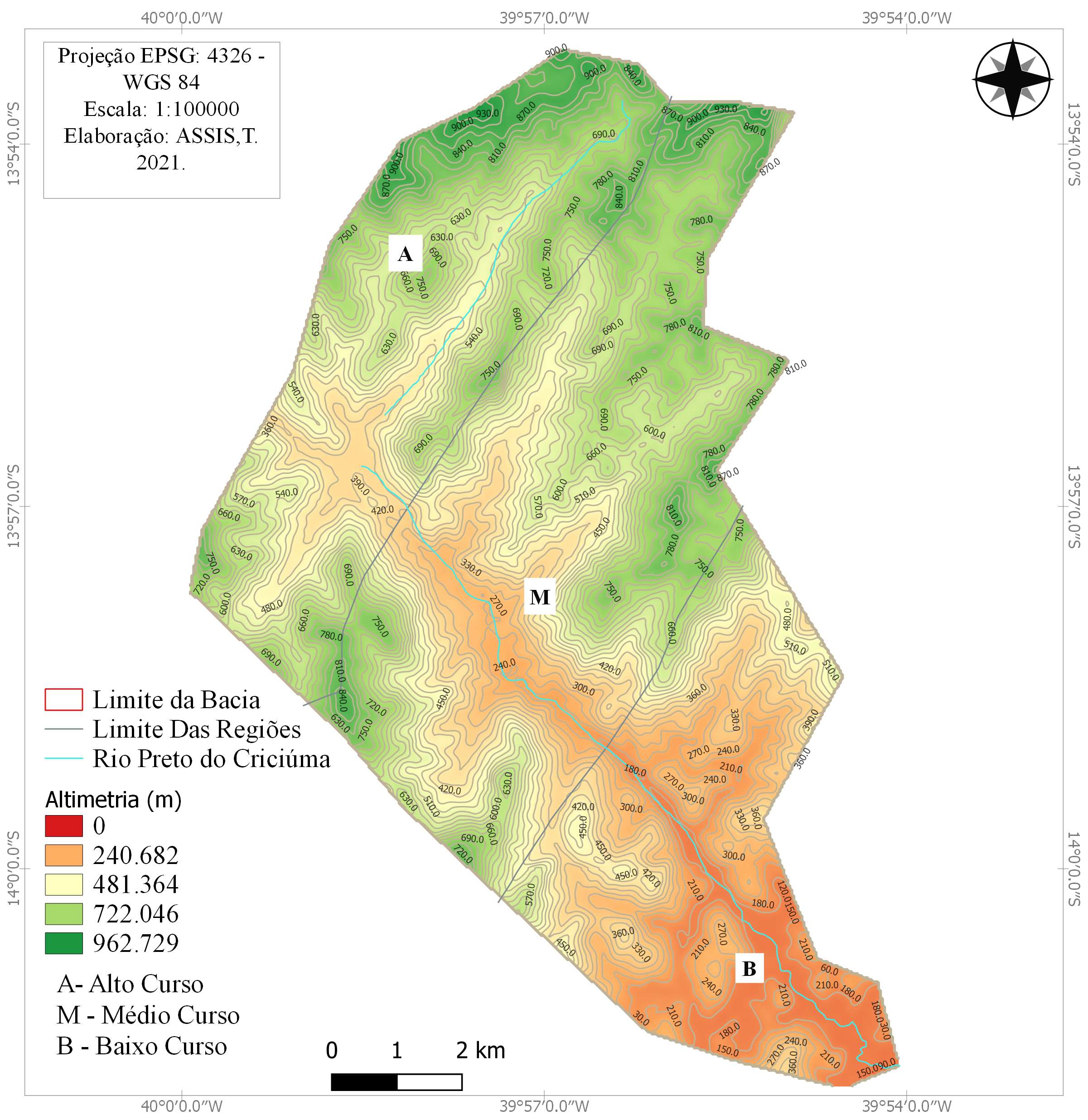 Mapa de Hierarquia fluvial | Spatialnode