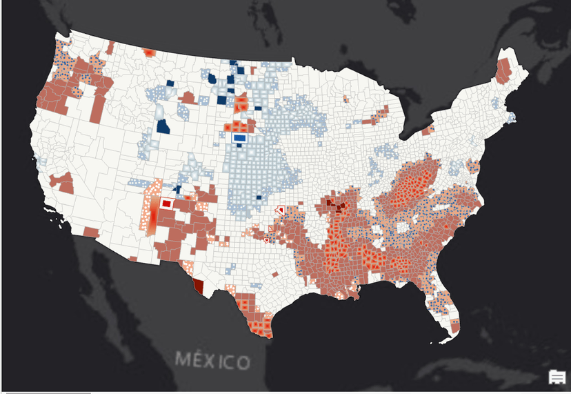 Map of Tract and census population data | Spatialnode
