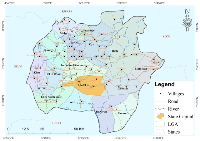 Ekiti State Map | Spatialnode